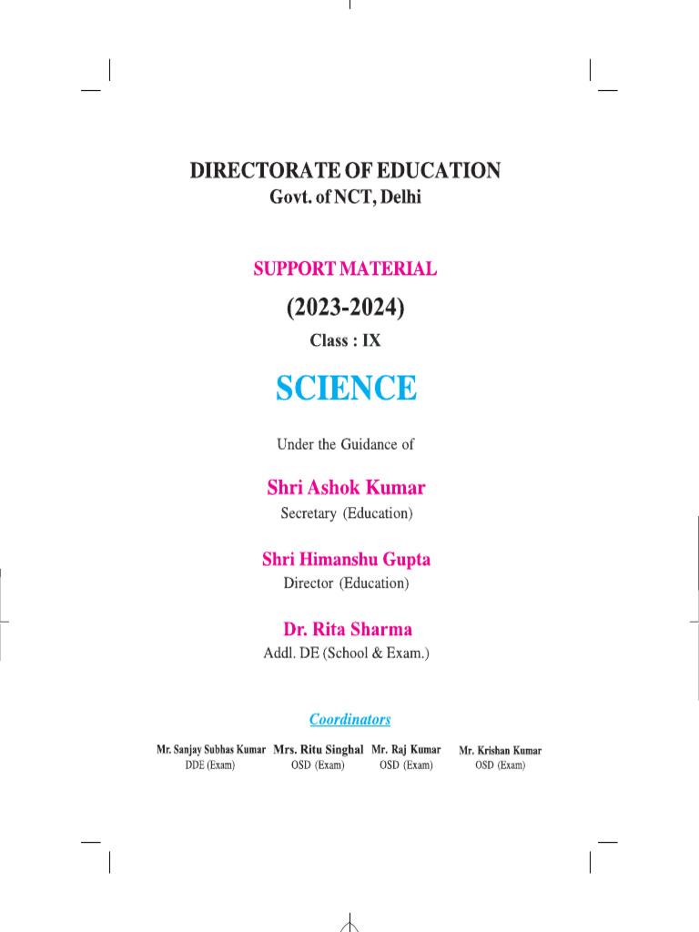 Science Doe Support Material (2023-24) | PDF
