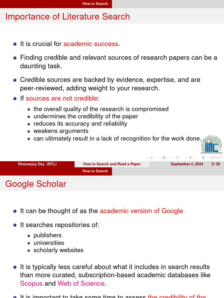 Importance of Literature Search: Academic Success | PDF