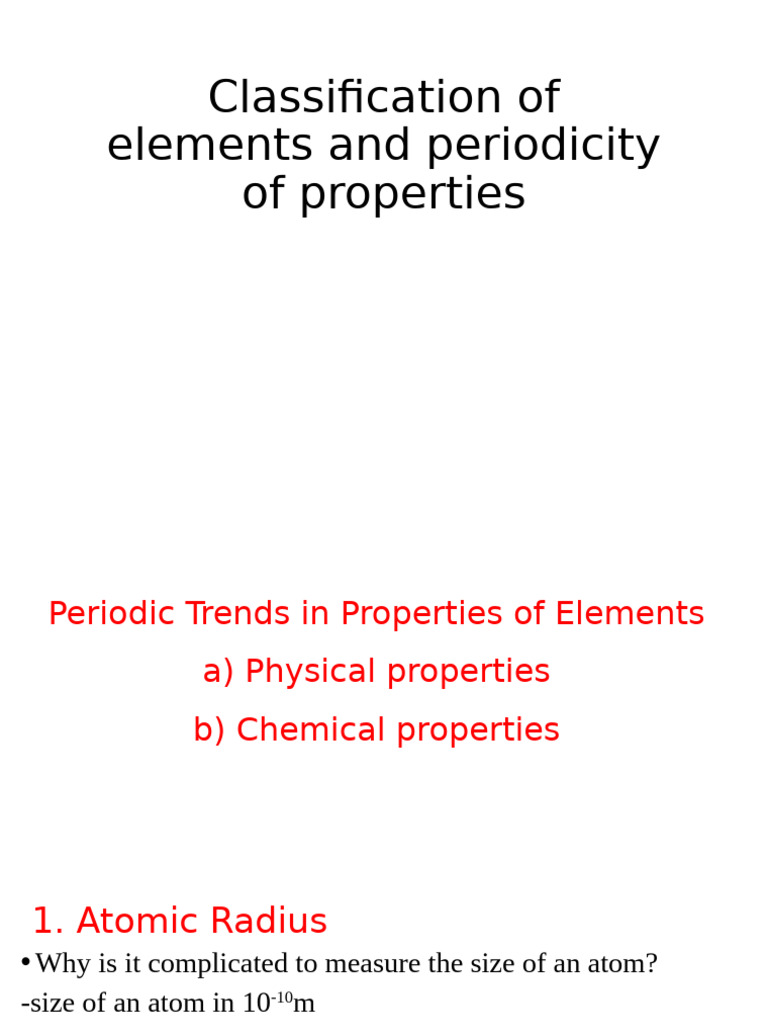 Classification of Elements Part 3 | PDF