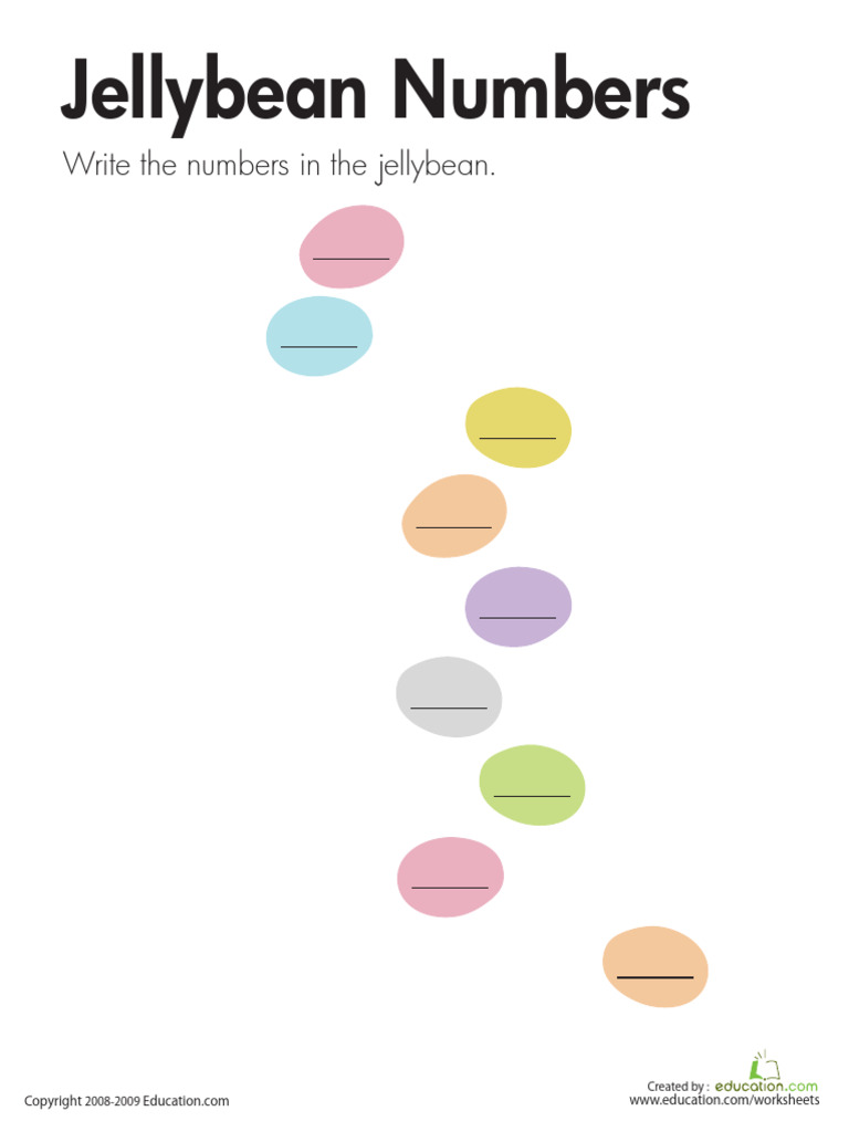Writing Numbers Jellybean Second | PDF