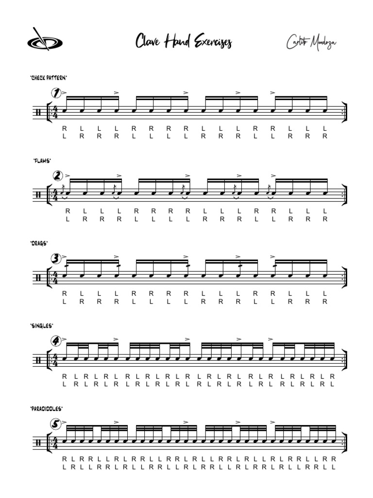Clave Hand Exercises | PDF | Rhythm And Meter | Drumming