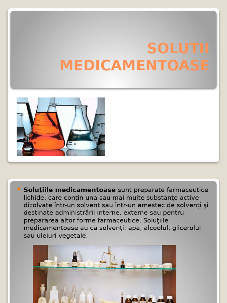 SOLUTII MEDICAMENTOASEpptx Unire | PDF