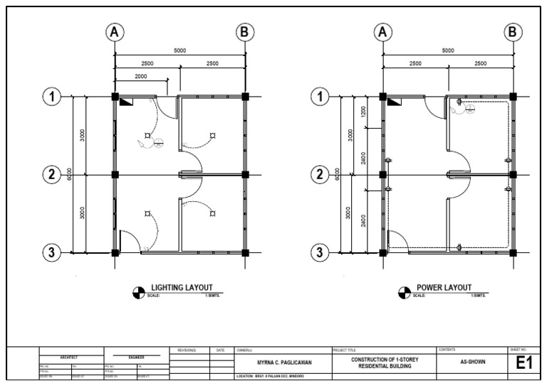 A B A B: Lighting Layout Power Layout | PDF