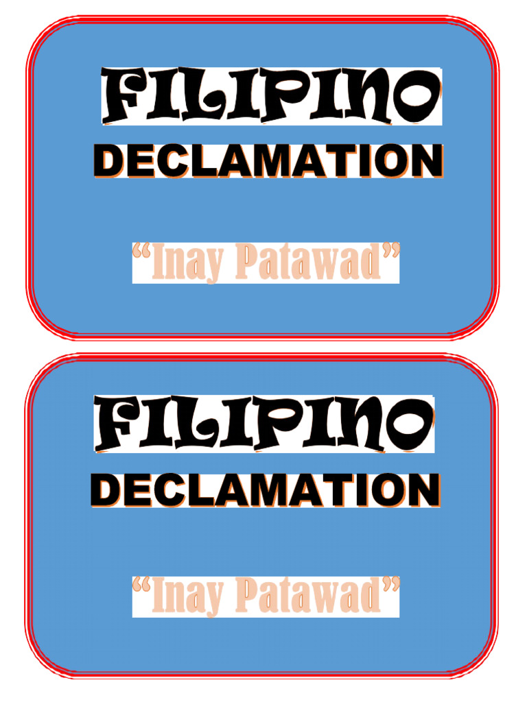 Deklamasyon Sa Filipino | PDF