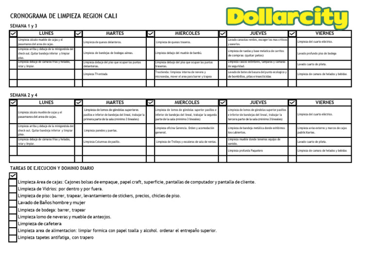 Cronograma de Limpieza 2024 | PDF