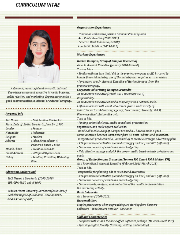 CV Desi Paulina Novita Sari | PDF