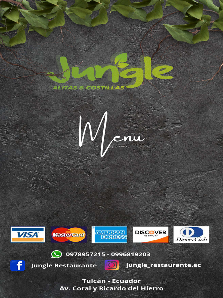 Jungle Menu 2024 | PDF