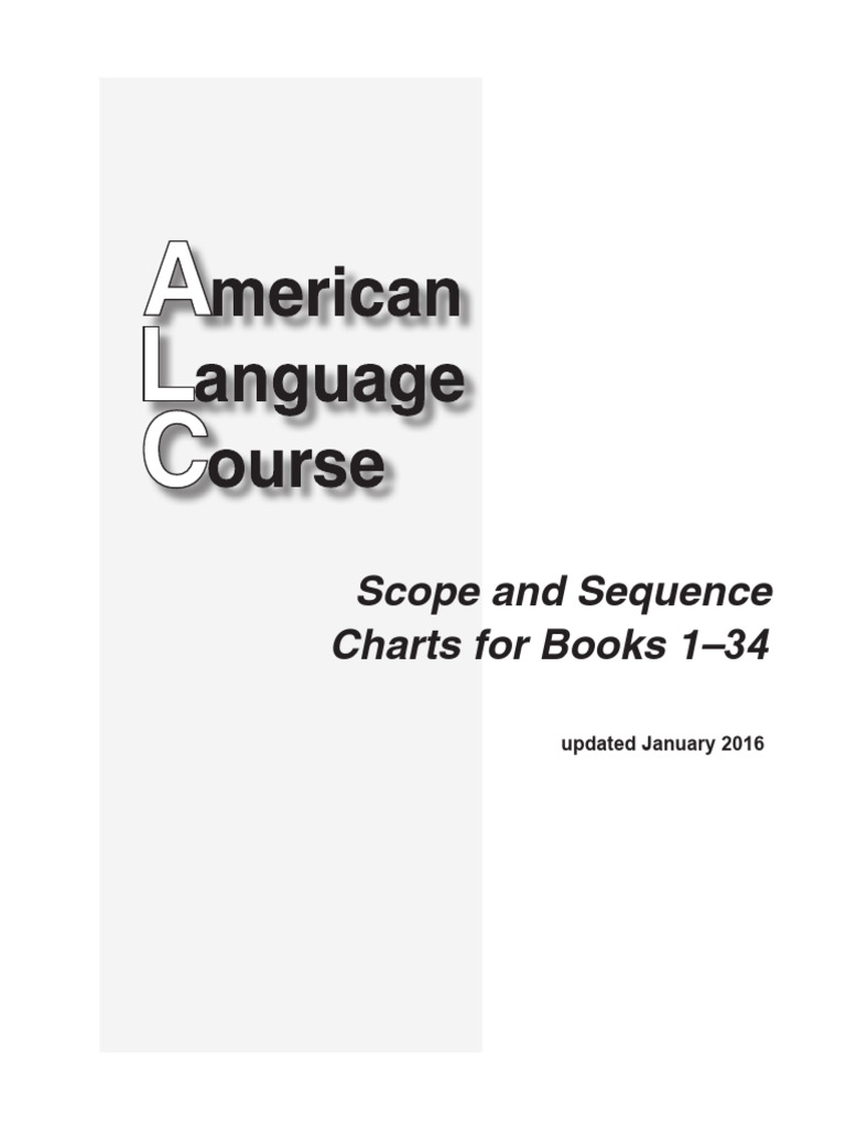 ALC Scope & Sequence Charts Books 1-34 2016 | PDF