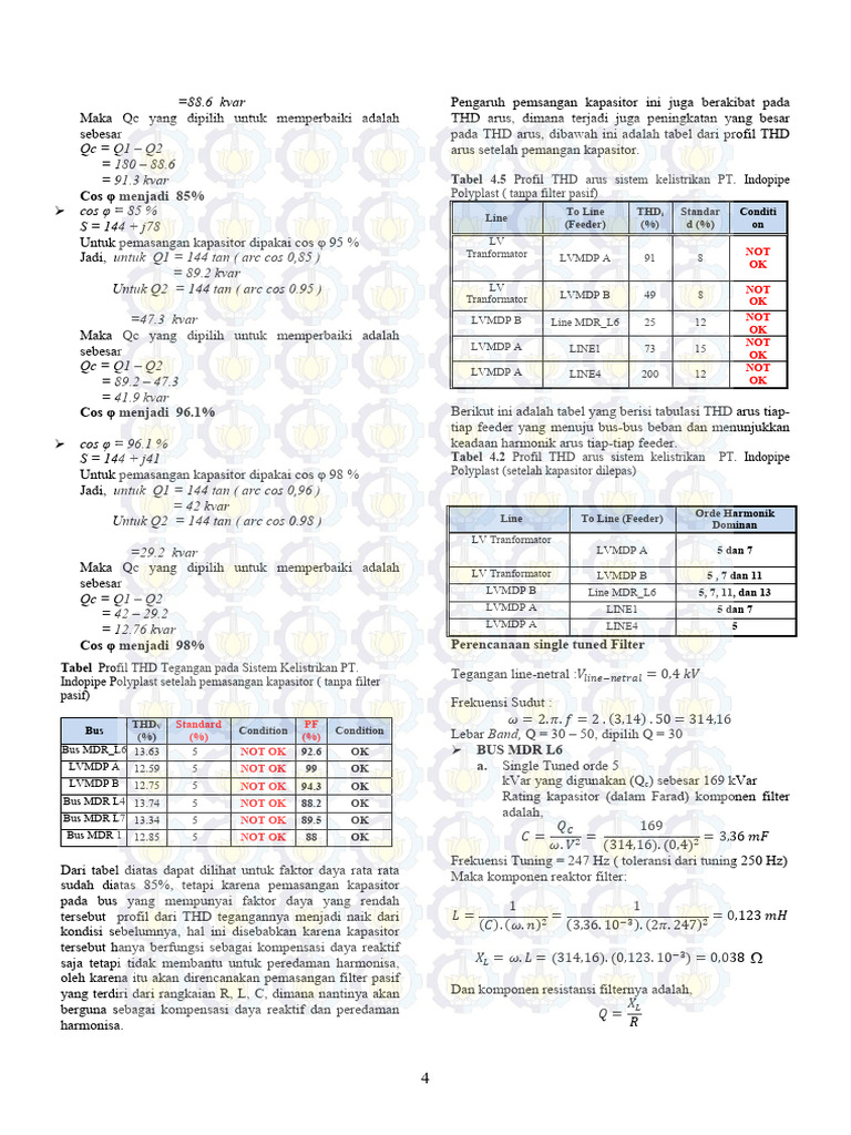 Cos Menjadi 85%: Tabel 4.5 | PDF
