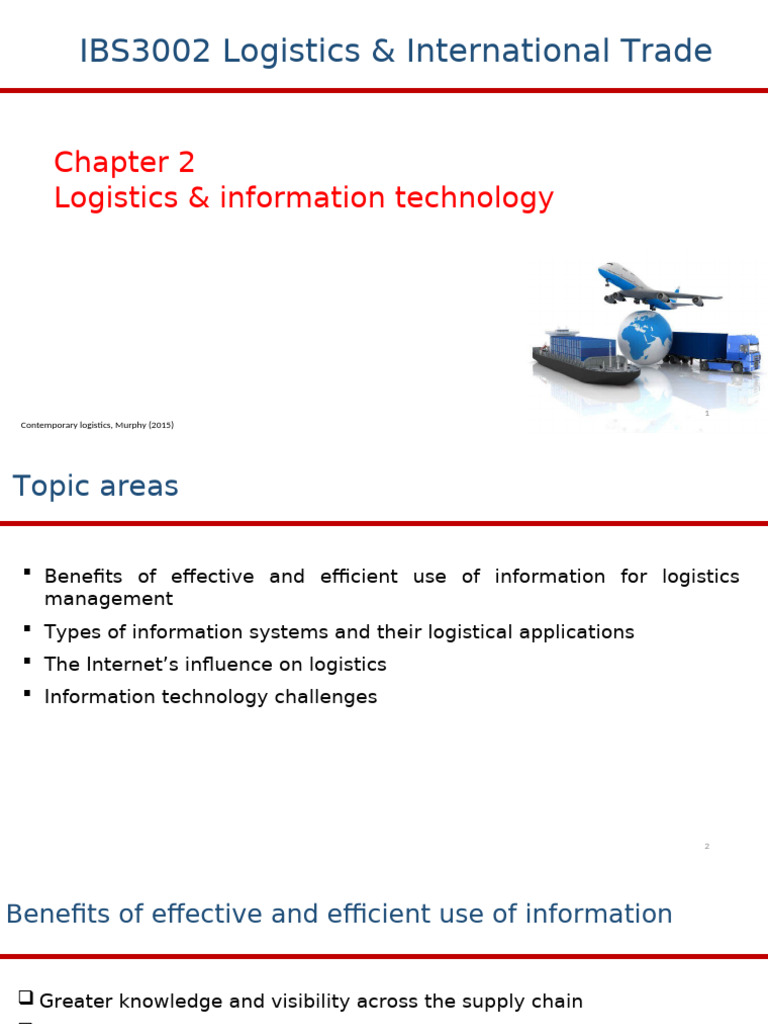Chapter 2 Logistics and Information Technology 1 | PDF | Logistics ...