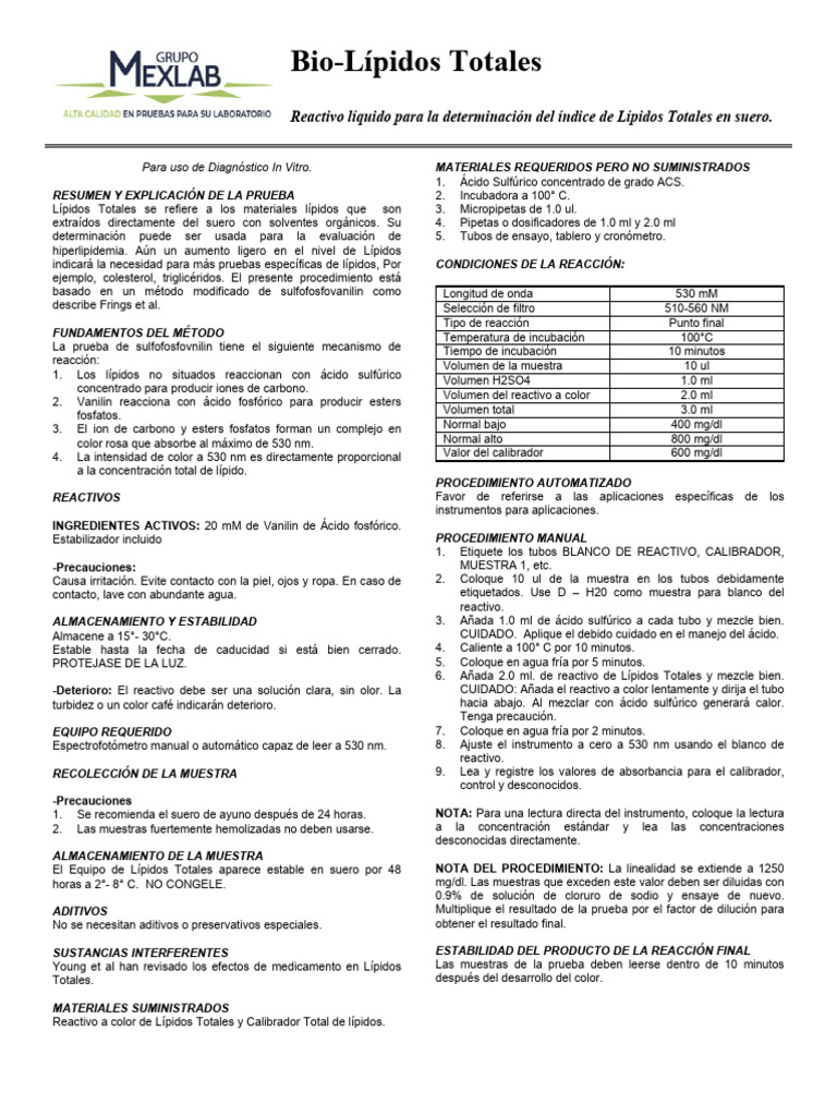 Lipidos Totales | PDF