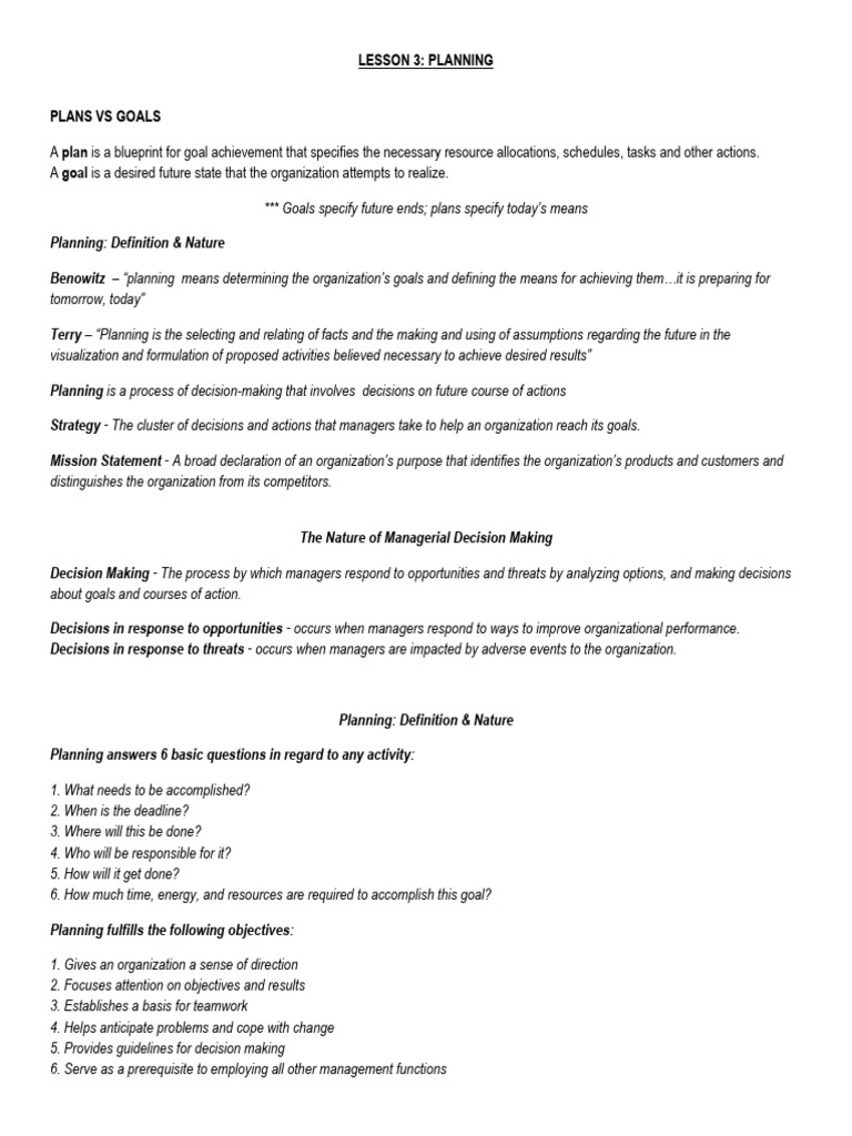 Planning | PDF
