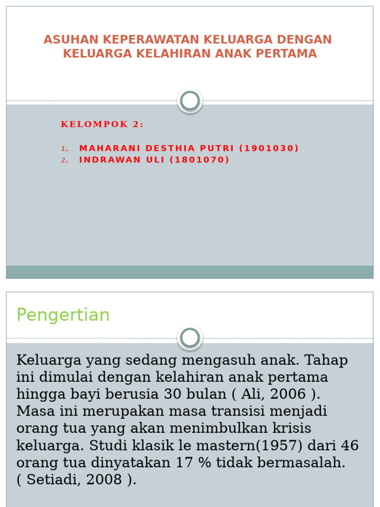 PPT kel.2 - Askep Keluarga dengan Keluarga Kelahiran Anak Pertama | PDF