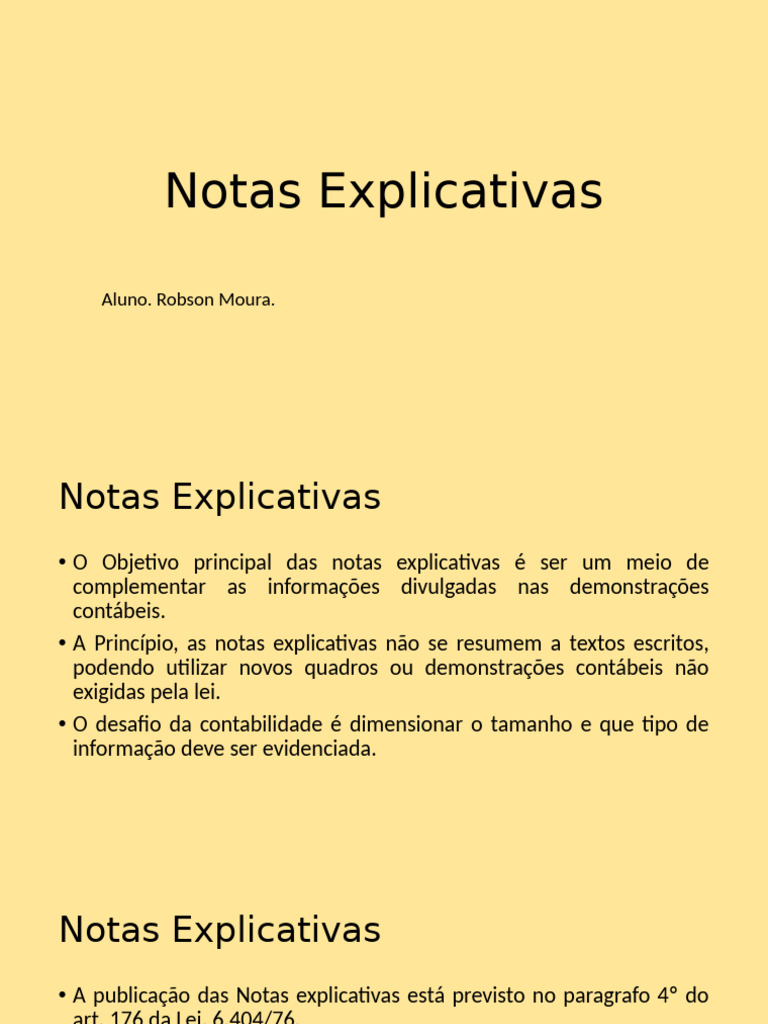 Notas Explicativas | PDF