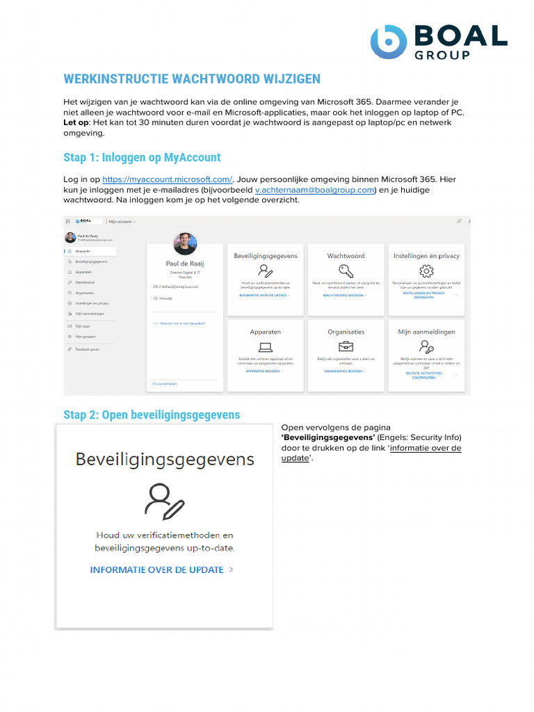 Werkinstructie Wachtwoord Wijzigen | PDF
