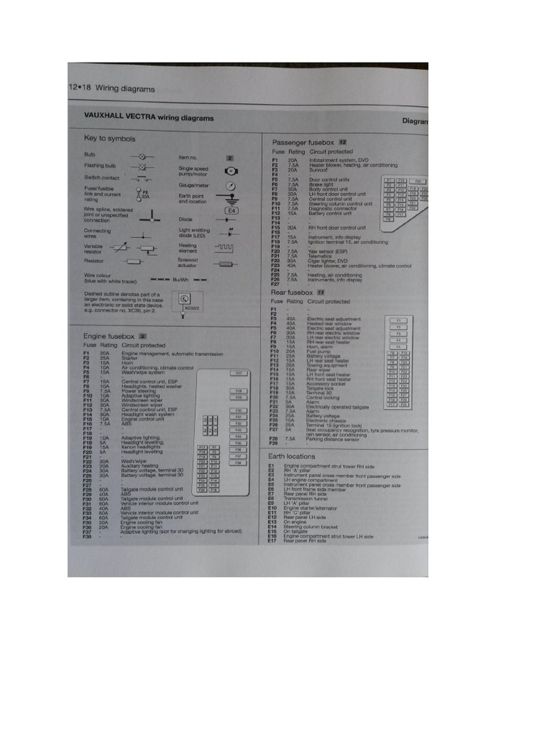 Vectra C Rear Wiring | PDF