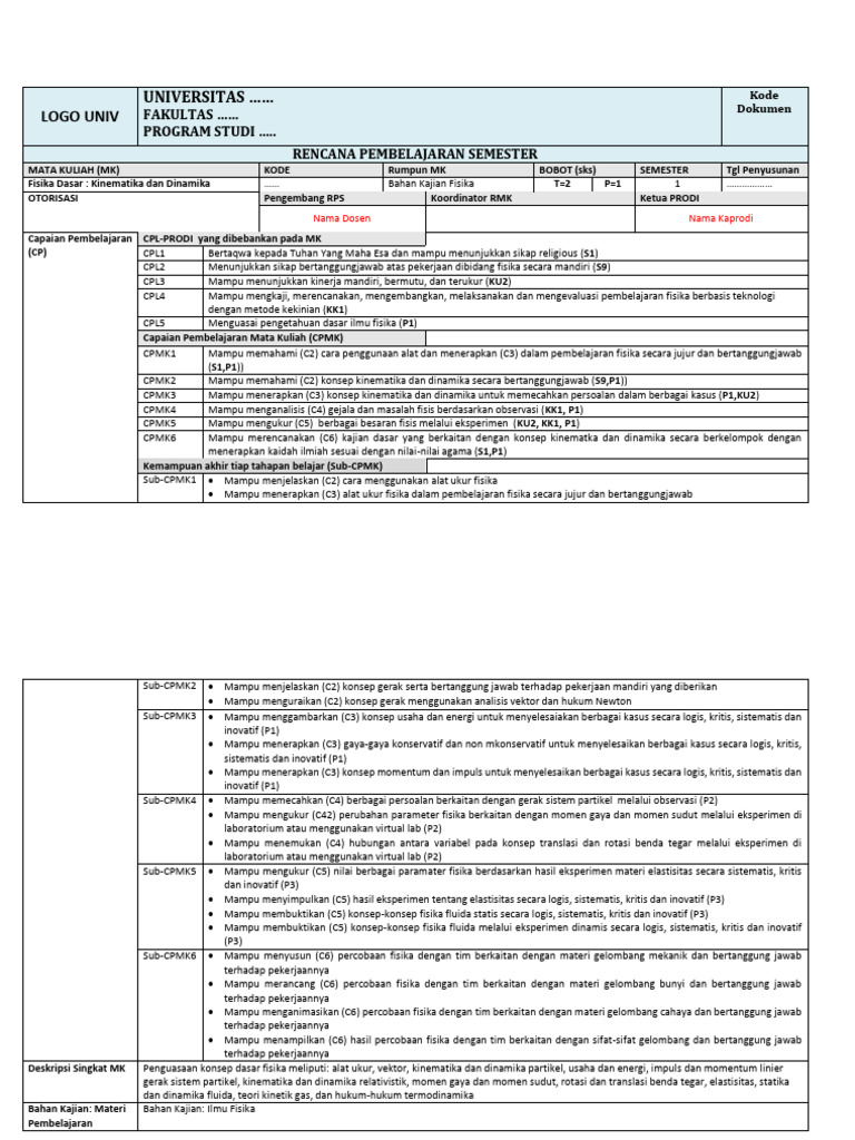 Contoh RPS FIX | PDF