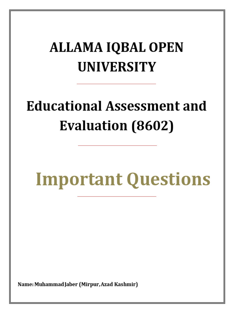 8602 Important Questions A23 M.JABER | PDF