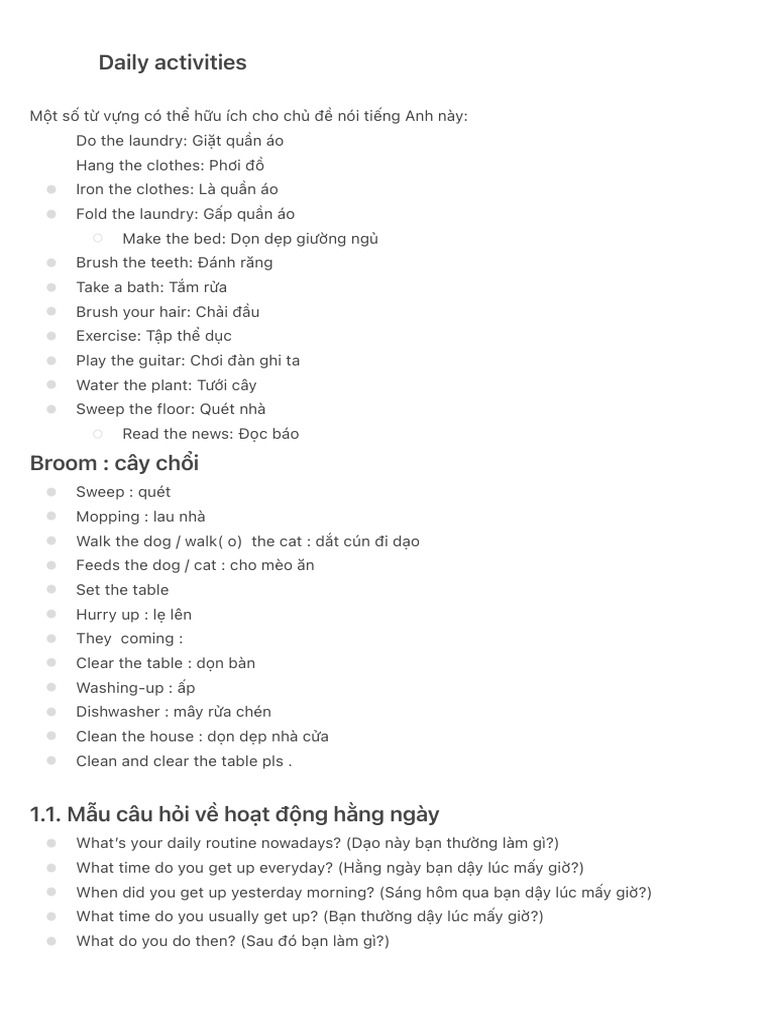 Daily Activities | PDF