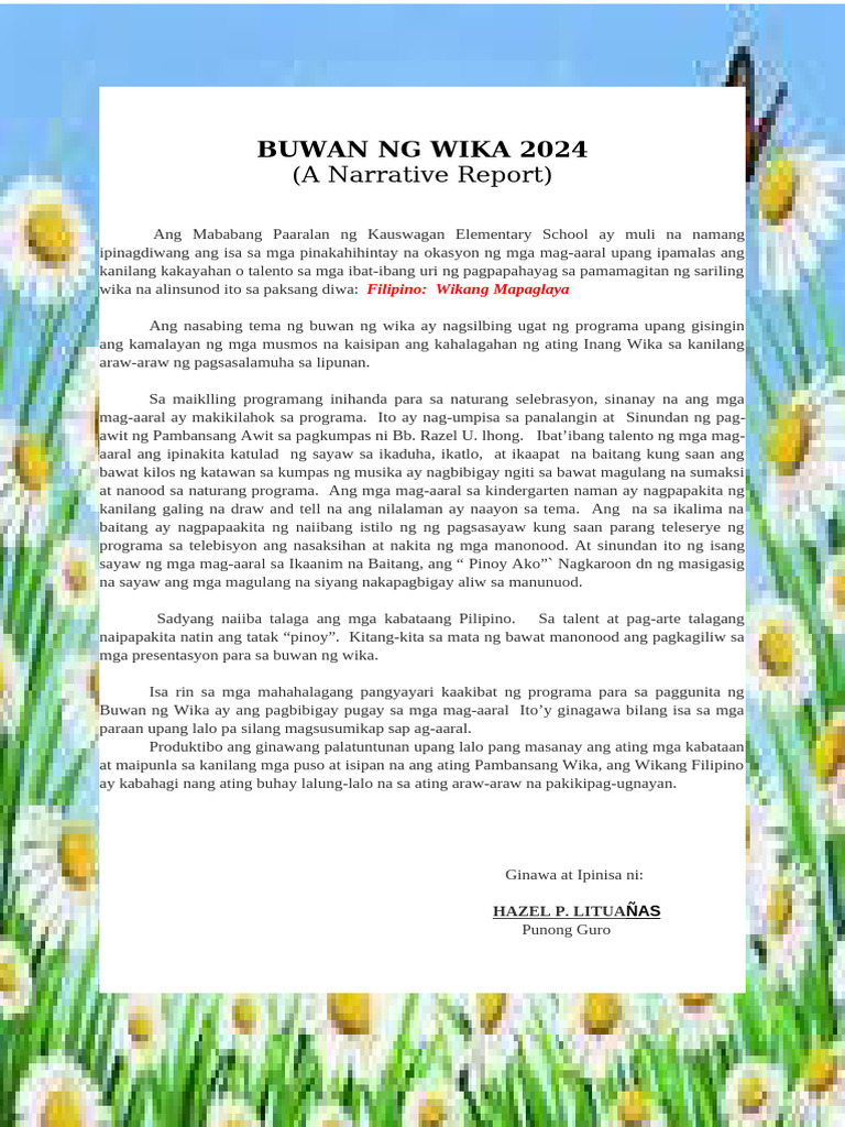 Narrative Buwan-Ng-Wika | PDF