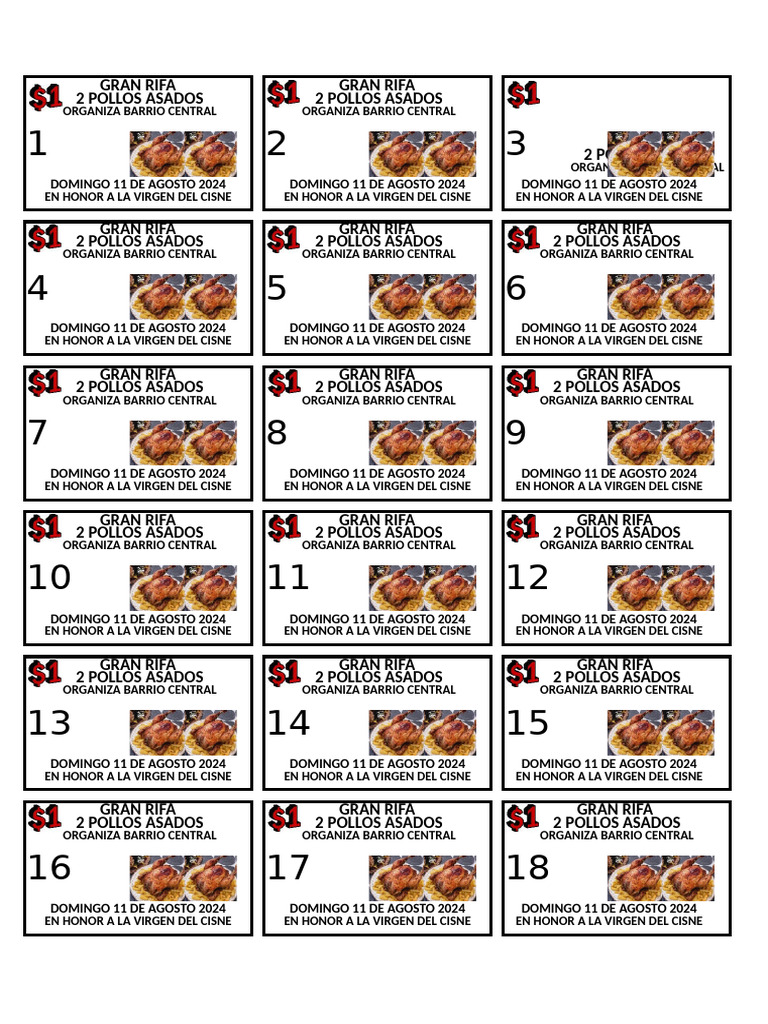 Boletos Pollo Asado | PDF