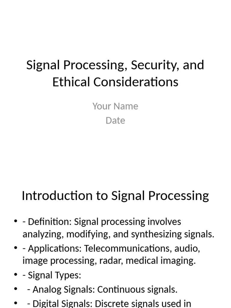Signal Processing Presentation | PDF