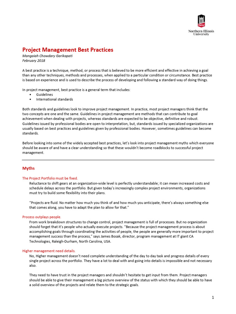 Project Management Best Practices | PDF