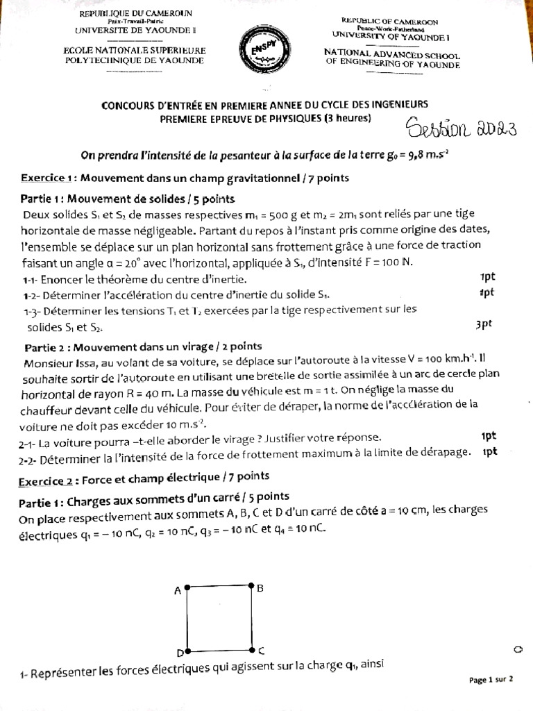 Physics 2023 Polytech | PDF