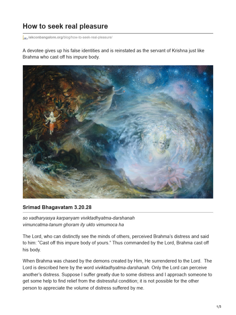How To Seek Real Pleasure | PDF | Brahman | Soul