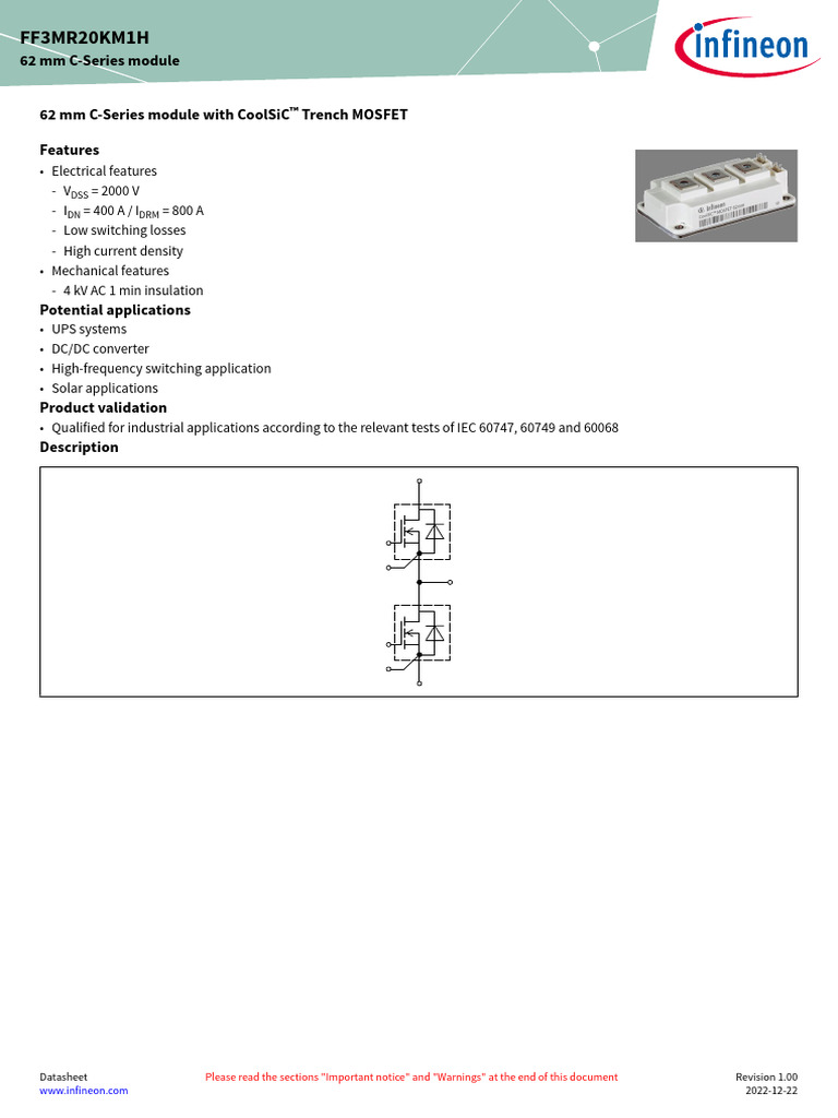 Infineon FF3MR20KM1H DataSheet v01 00 en | PDF