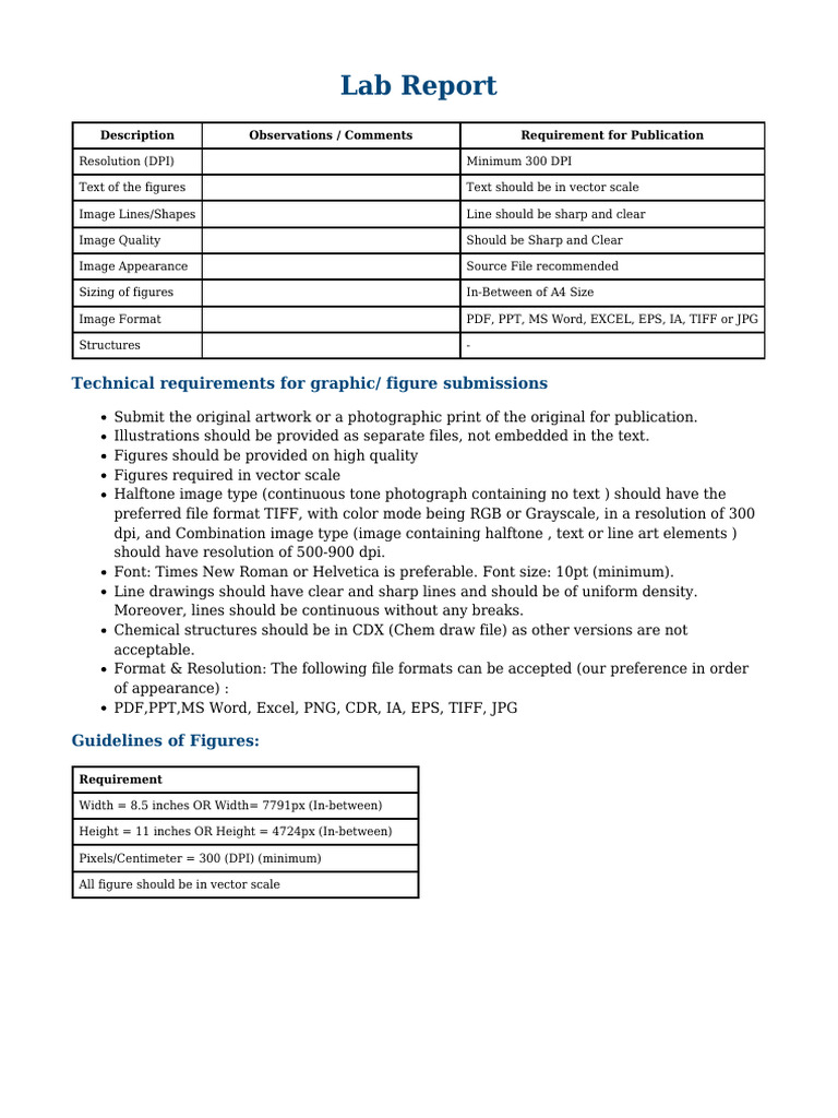 Lab Report: Technical Requirements For Graphic/ Figure Submissions | PDF