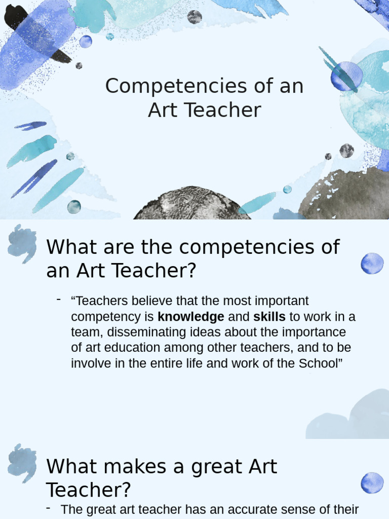 Competencies of An Art Teacher | PDF