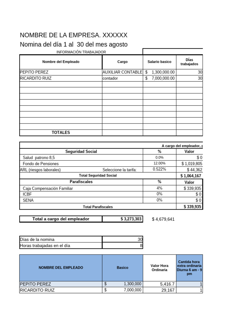Formato-Nomina | PDF