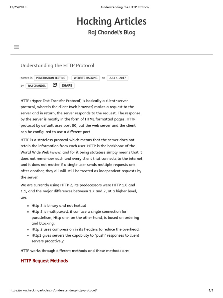 Understanding the HTTP Protocol | PDF