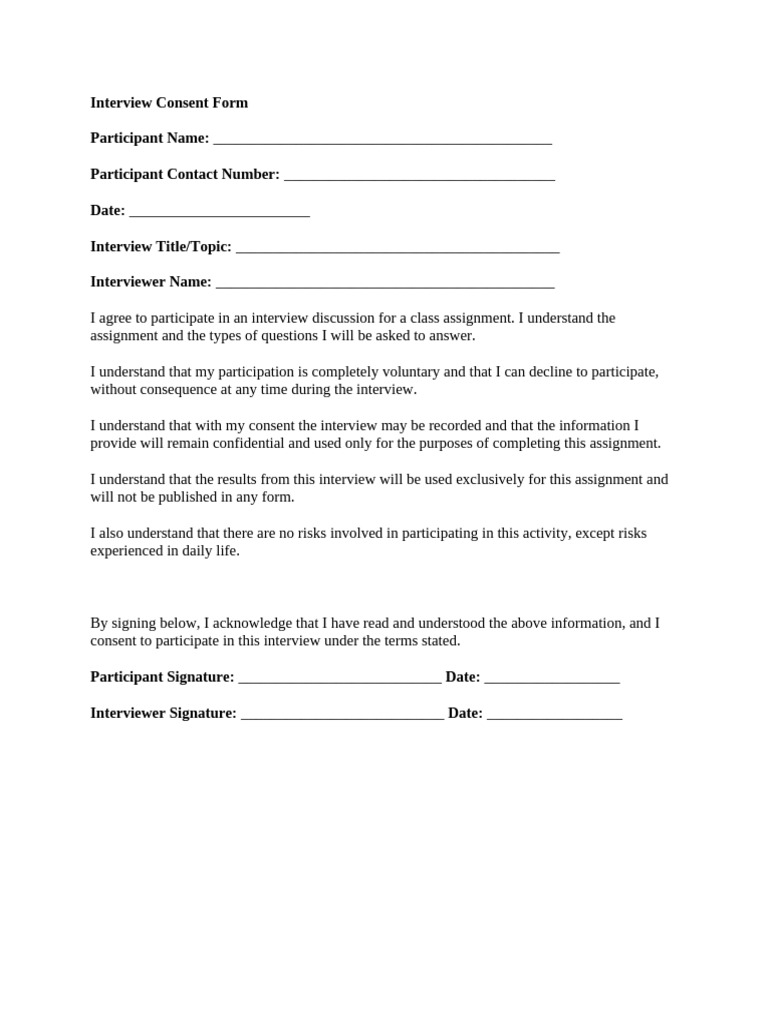 Interview Consent Form | PDF