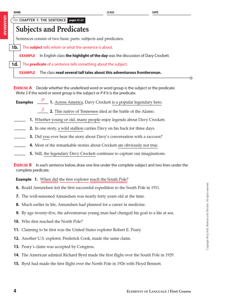 Simple Sub. Simple Predicate | PDF