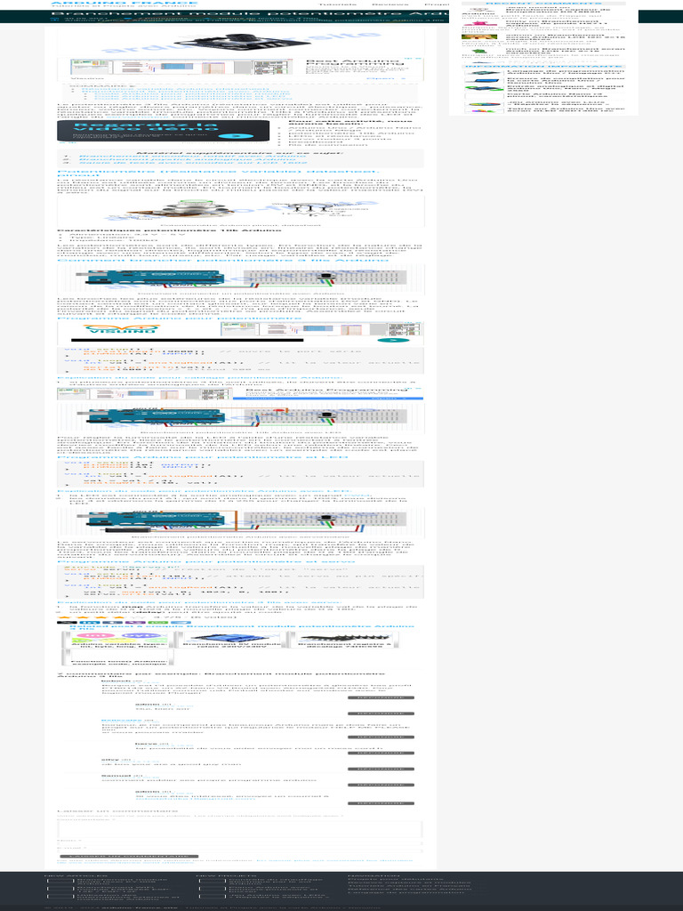 [TUTO] Utiliser potentiomètre Arduino (résistance variable) + code, câblage | PDF