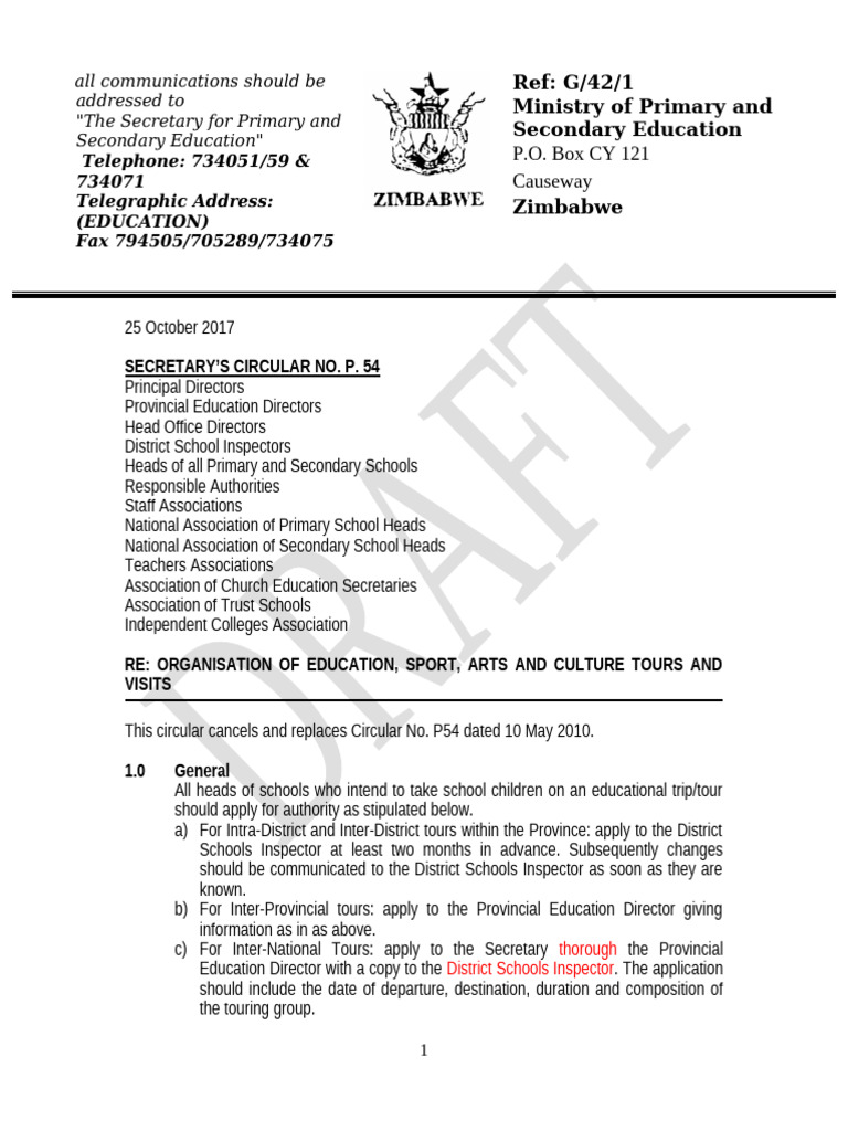 p54 Organisation School Visits and Educaitoan Tours | PDF