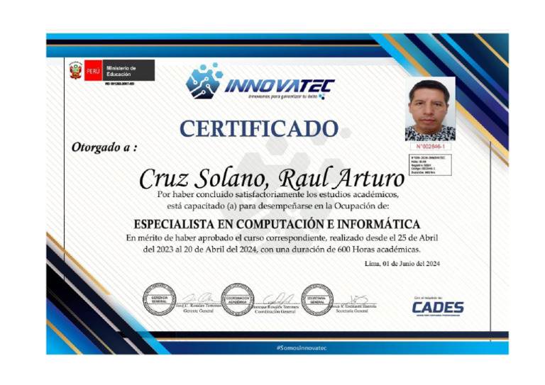 Certificado de Computación | PDF