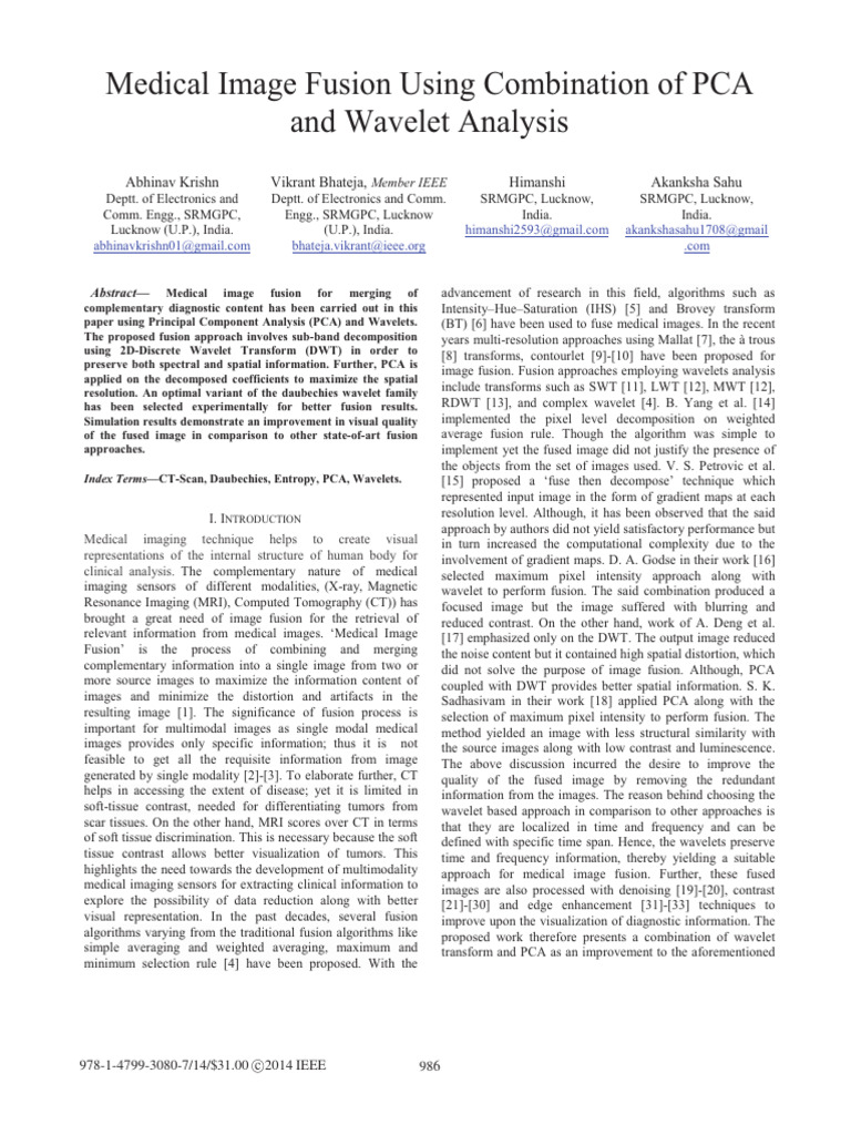 2014 A Novel NSCT Based Medical Image Fusion Technique - 2014 | PDF