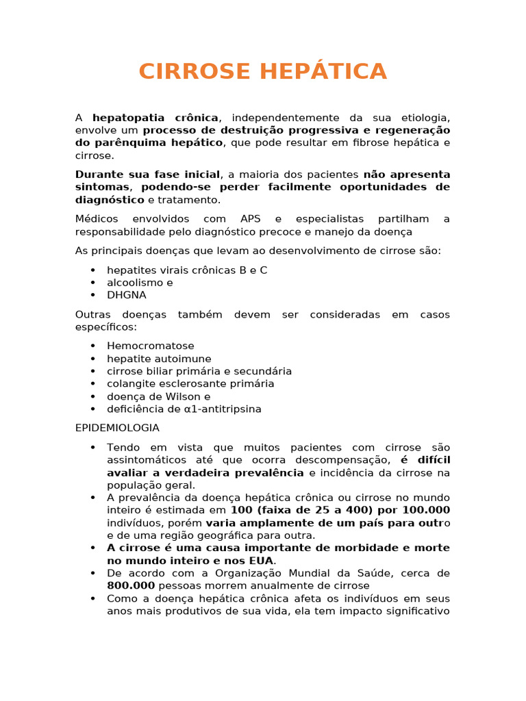 Cirrose Hepática | PDF