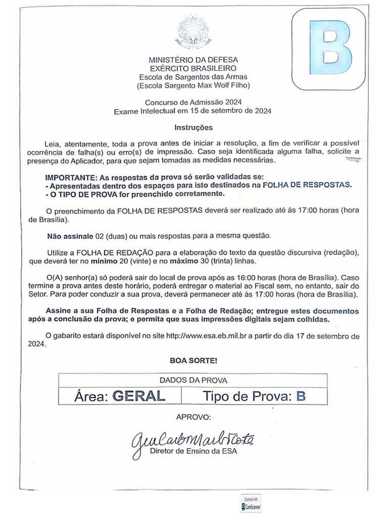 ESA 2024 - Versão B | PDF