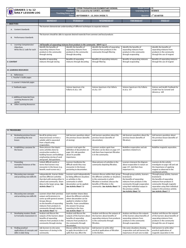 DLL_SCIENCE 6_Q1_W7 | PDF