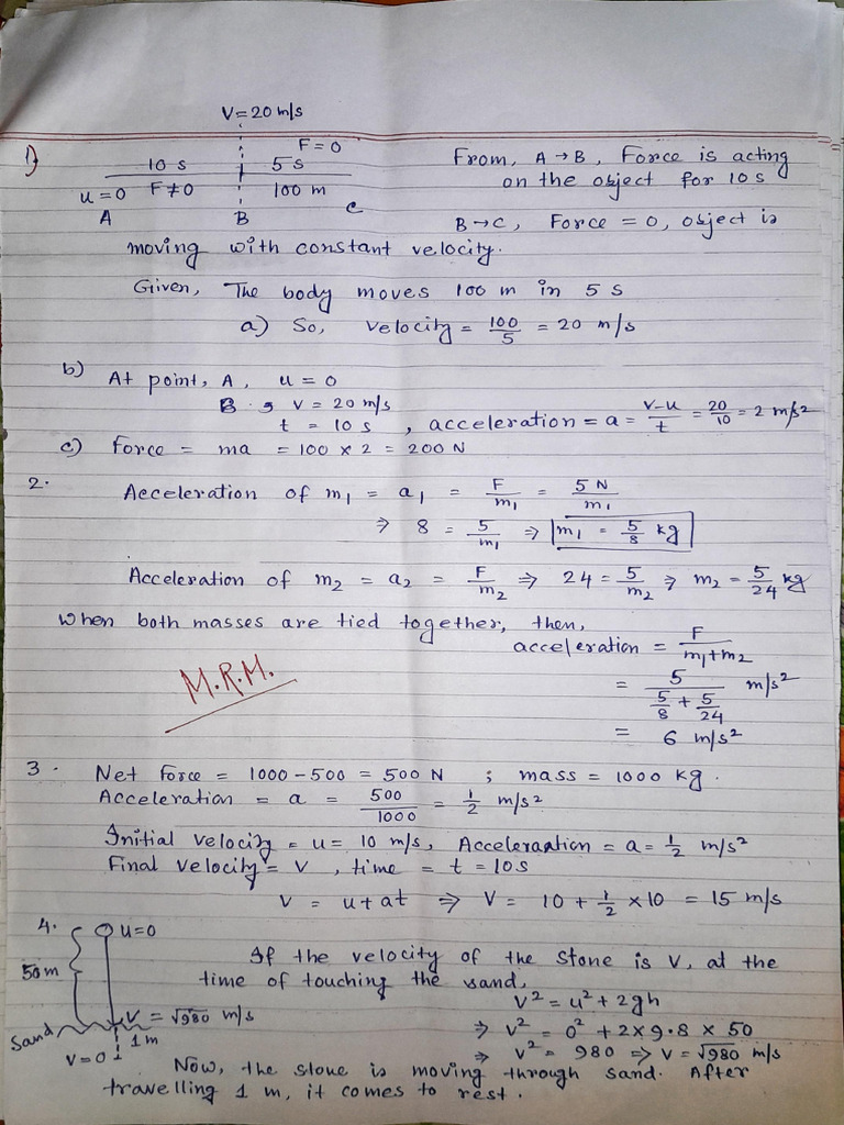 Solutions of Numericals | PDF