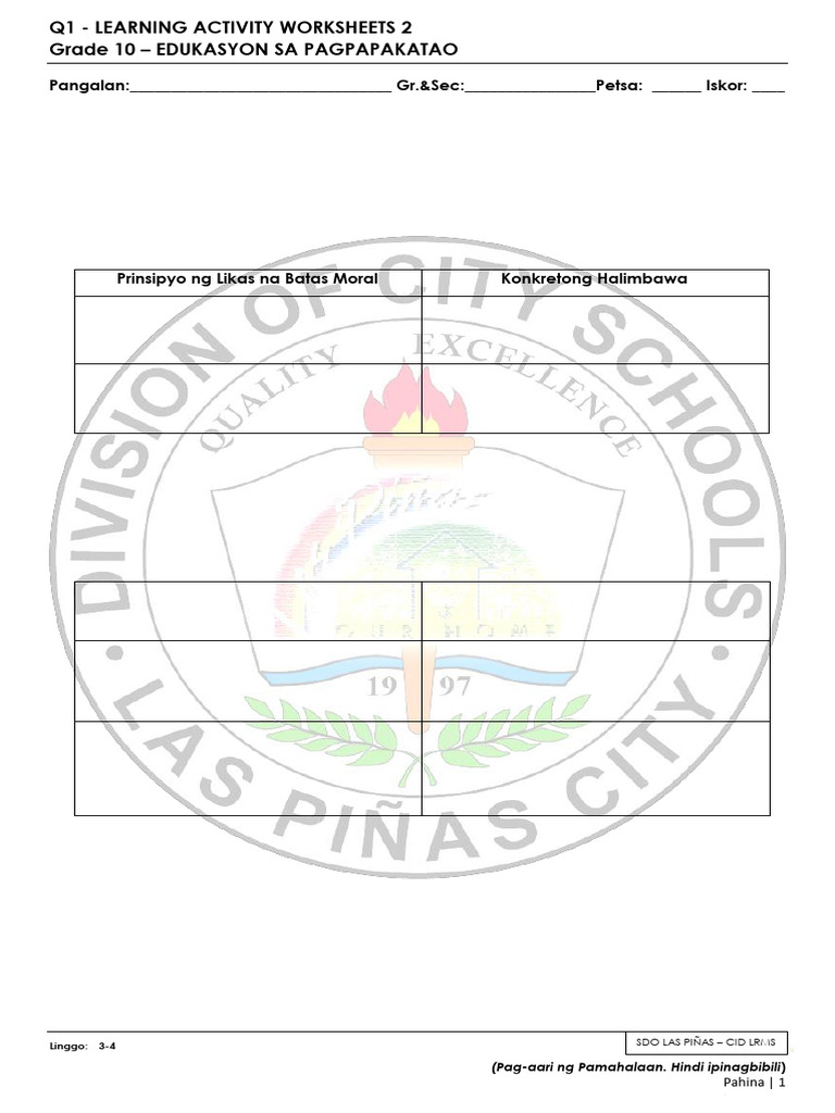 Q1 G10 Esp Law 2 | PDF