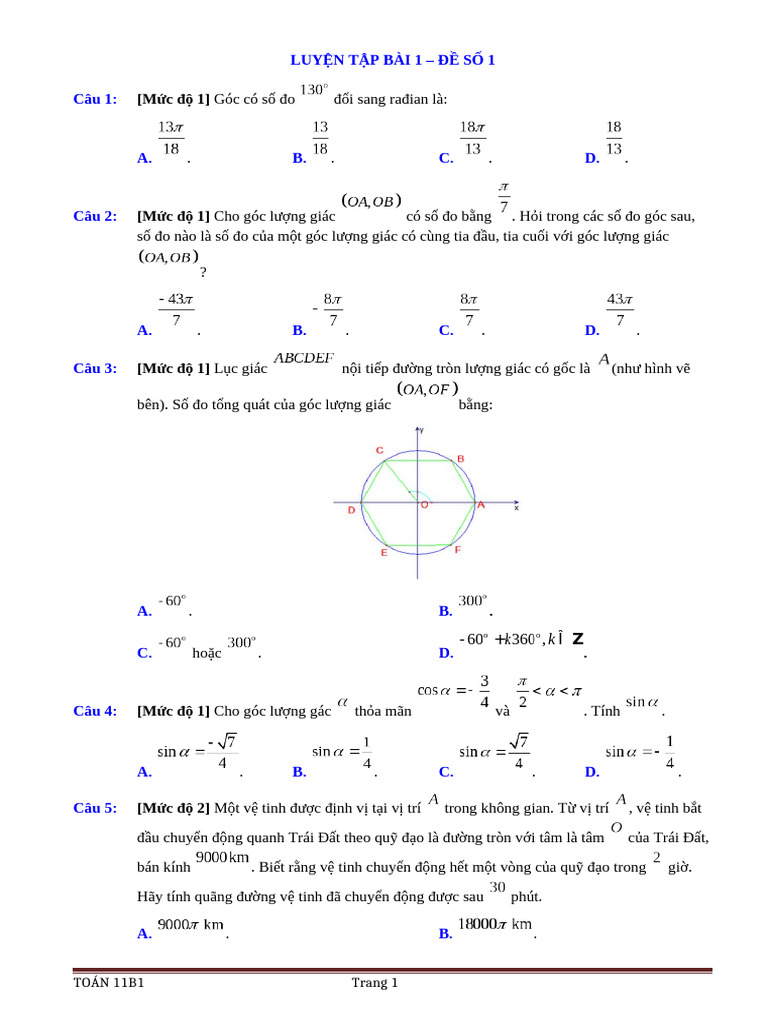 LUYỆN TẬP BÀI 1 - IN | PDF