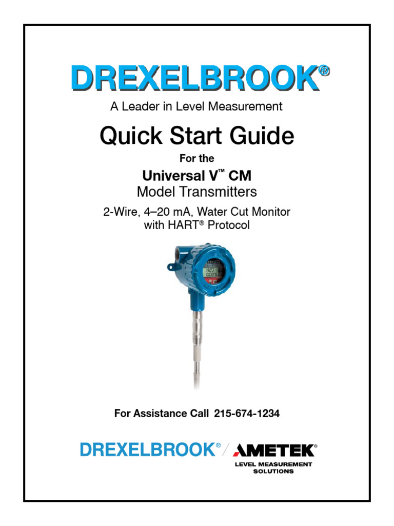 Manual Universal V CM Water Cut Meter Quick Start Guide | PDF