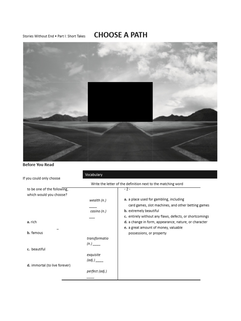 Choose A Path Writing Prompt Differentiated | PDF