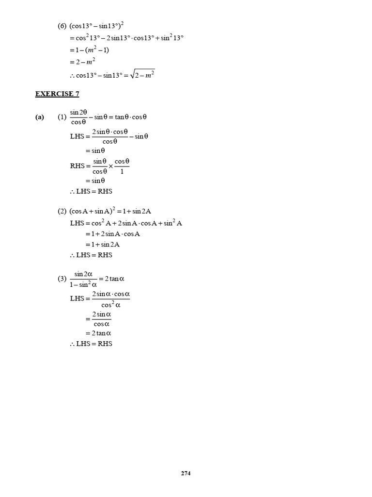 Chpt 5 Ex 7 + 8 Gen Trig | PDF