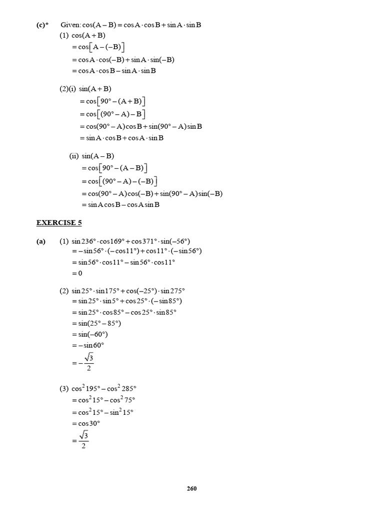 CHPT 5 Ex 5 + 6 Gen Trig | PDF
